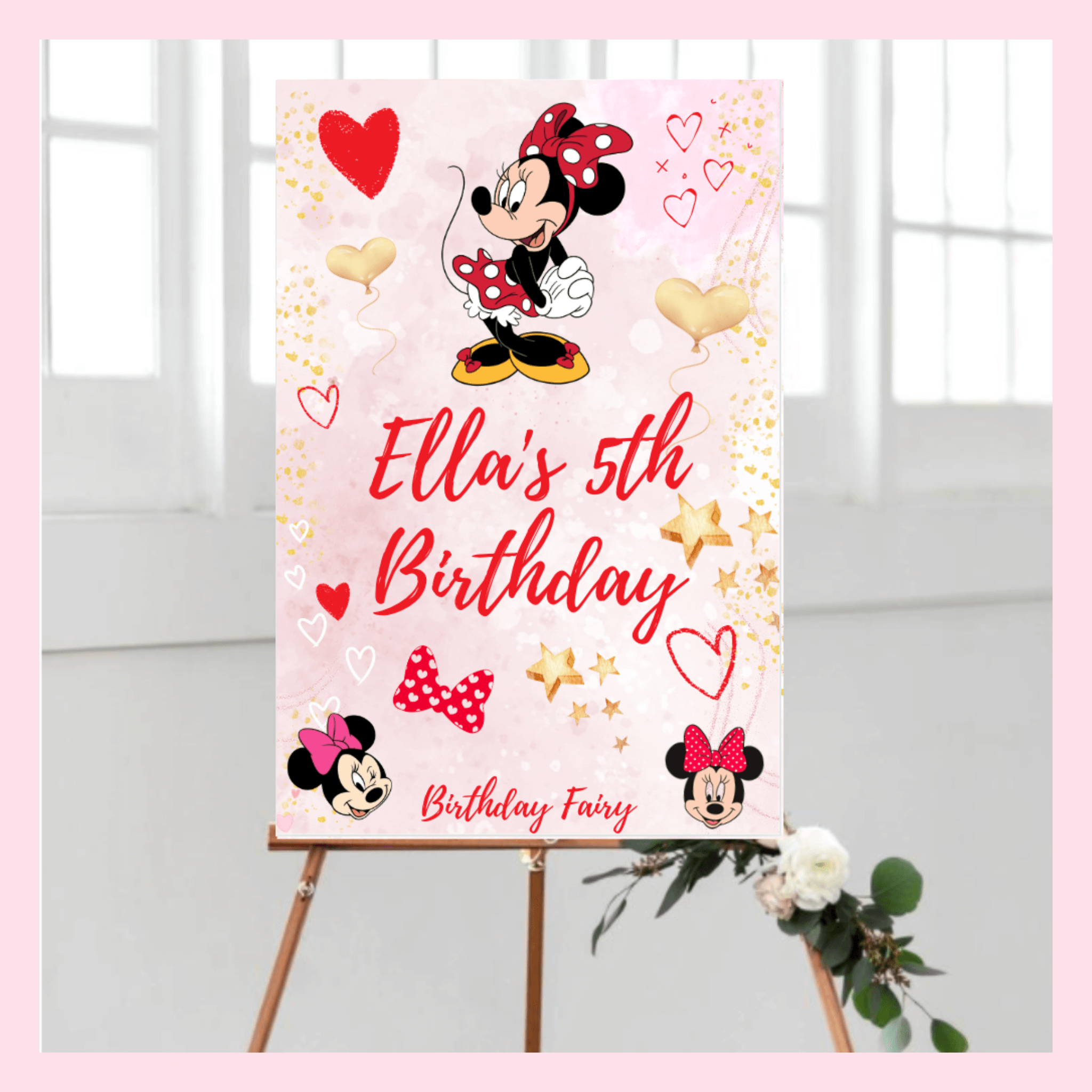Custom Minnie Mouse Kids Birthday Party Sign | Delivery Australia Wide ...