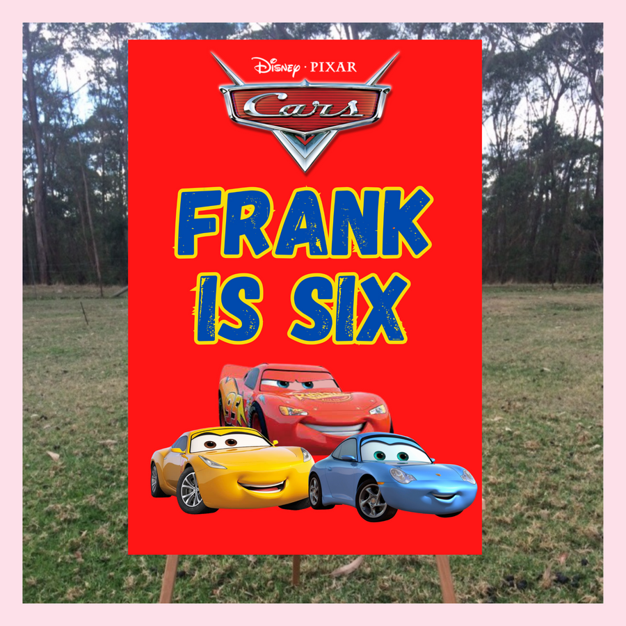 Custom Cars Kids Birthday Party Sign | Delivery Australia Wide ...