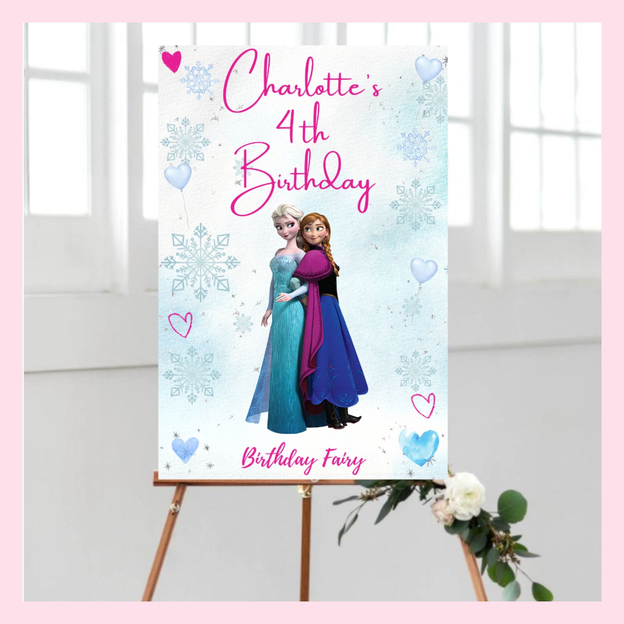 Frozen Party Sign Kids Birthday Party Sign | Birthday Fairy – Birthday ...
