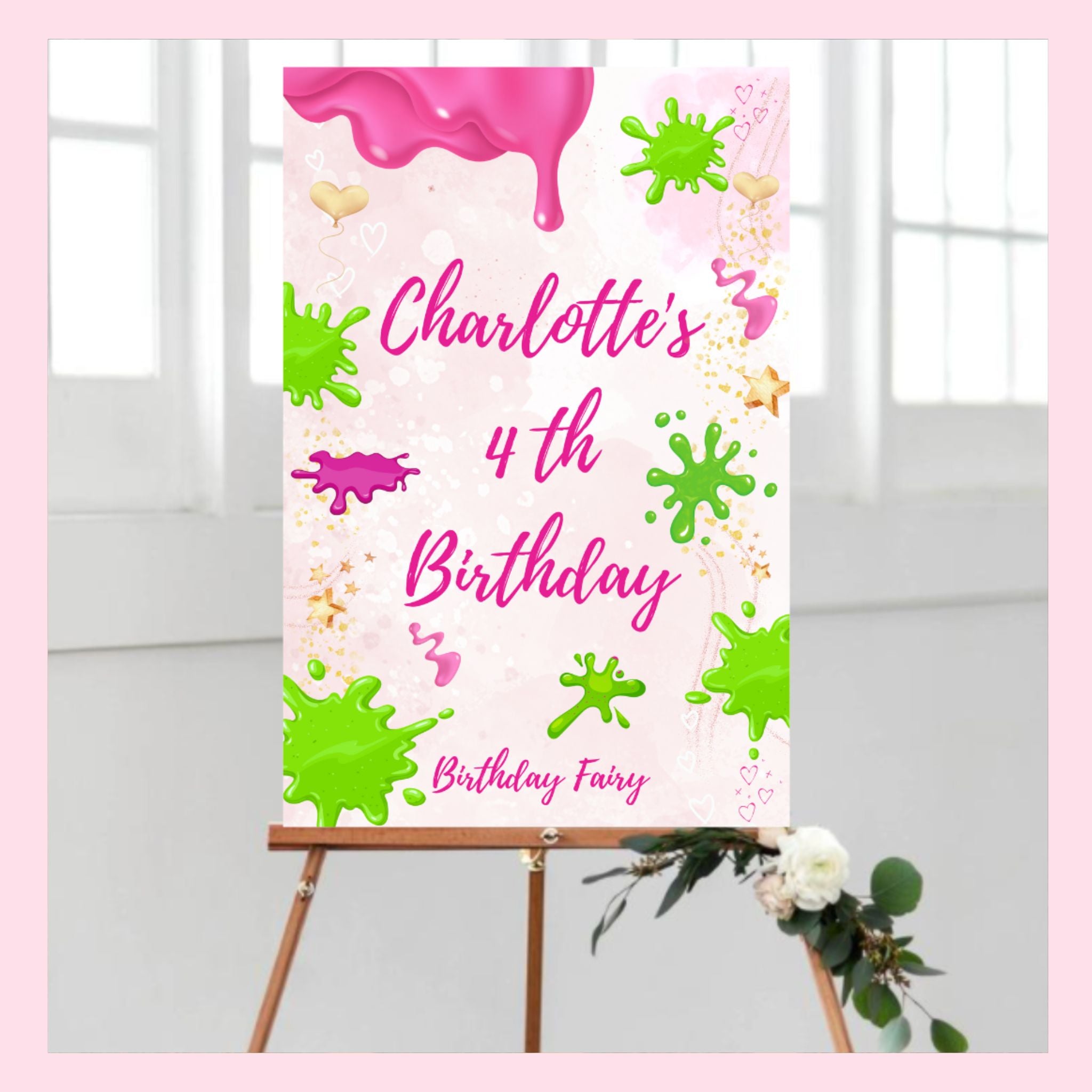 Slime Party Sign | Birthday Fairy – Birthday Fairy - Australia